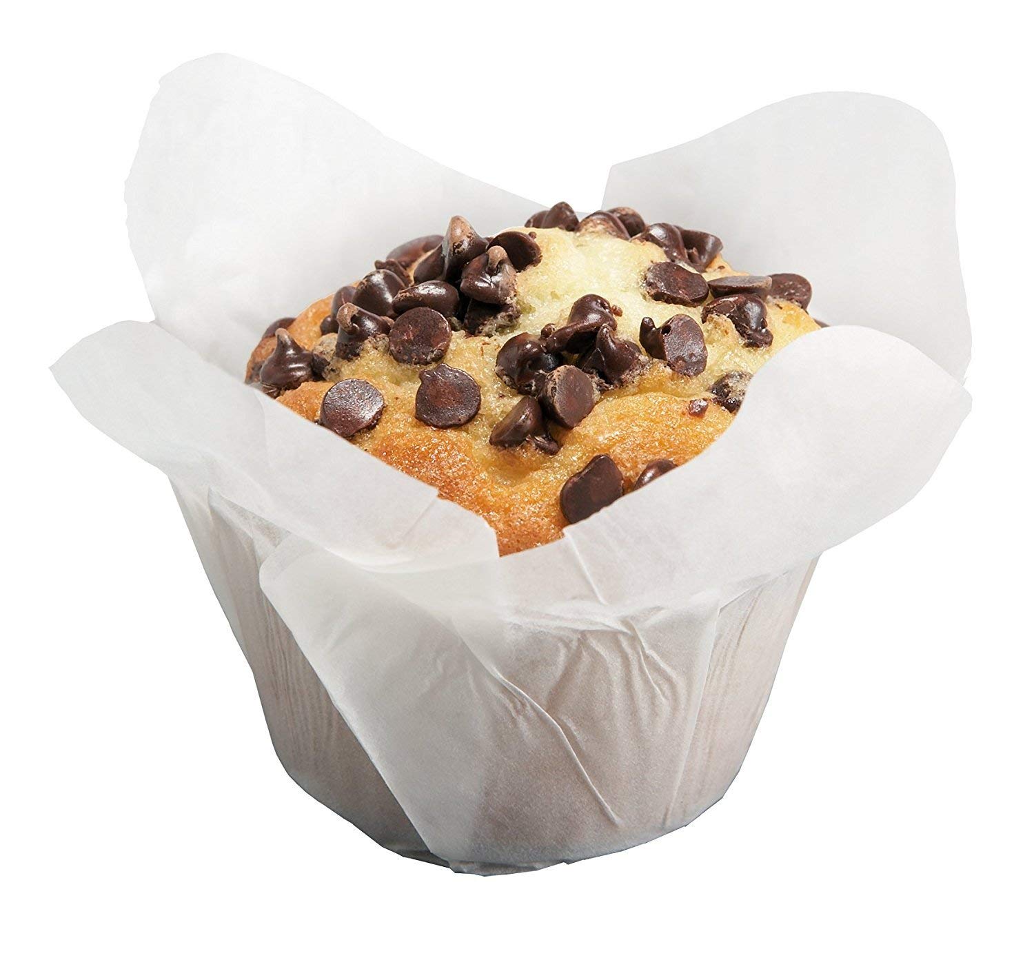 Hoffmaster 611113 Lotus Cup Cupcake Wrapper/Baking Cup, 2" Diameter x 2-3/4" Height, Large, White (10 Packs of 250)