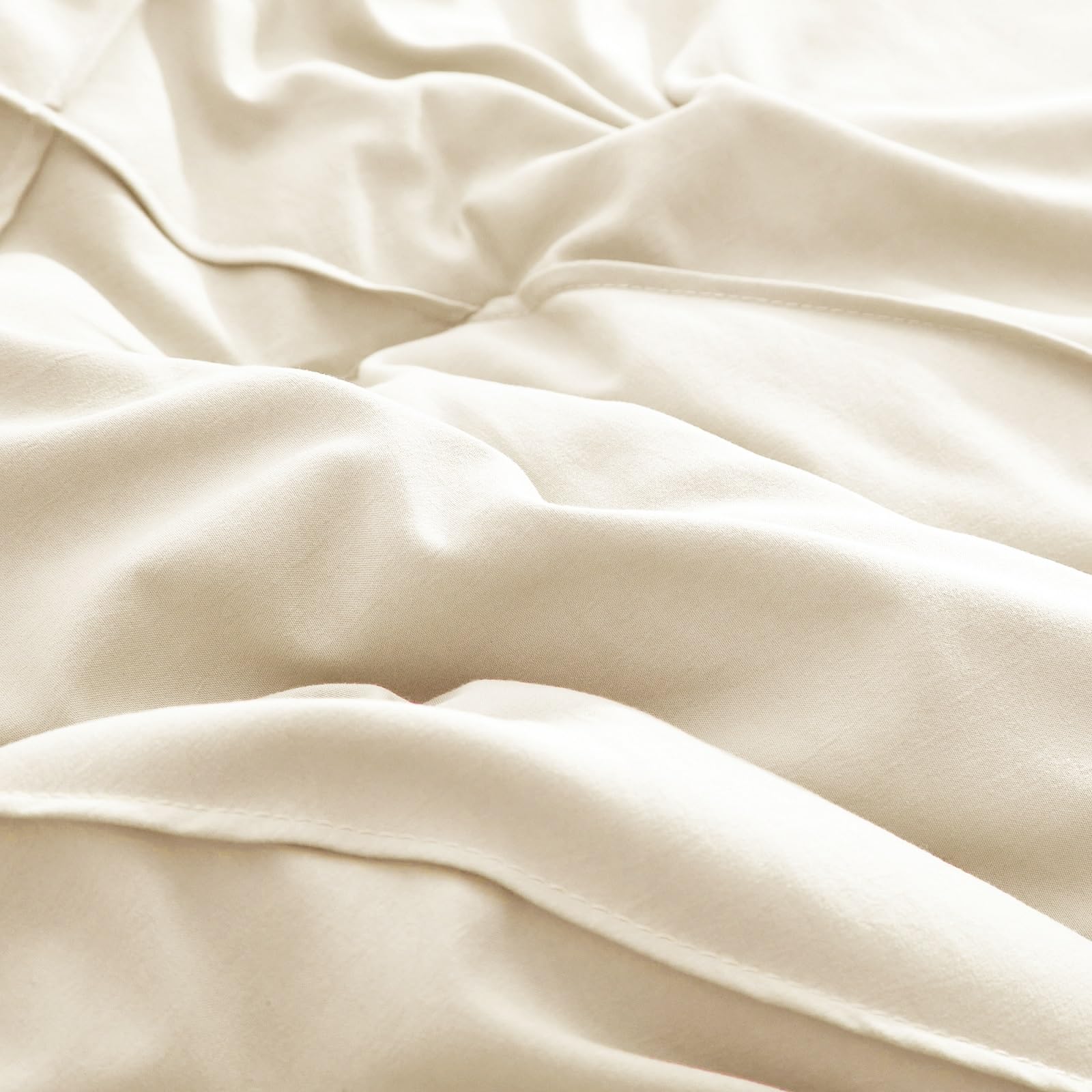 LifeTB Tufted Boho Comforter Set King Size Cream White Diamond Pattern Comforter Set Shabby Chic Bedding Jacquard Comforter Set Geometric Farmhouse Ivory Comforter with 2 Pillowcases All Season