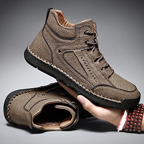 FASDNENDYS 2022 New Large Size Border Handmade Retro Stitched Leather Comfortable Casual Shoes Leopard Shoes for Men