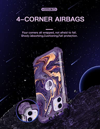 LONTECT for iPhone 11 Case Marble Shockproof Heavy Duty Rugged Durable Protective Cover Girls Women Case for Apple iPhone 11 6.1 Inch, Cobalt Purple