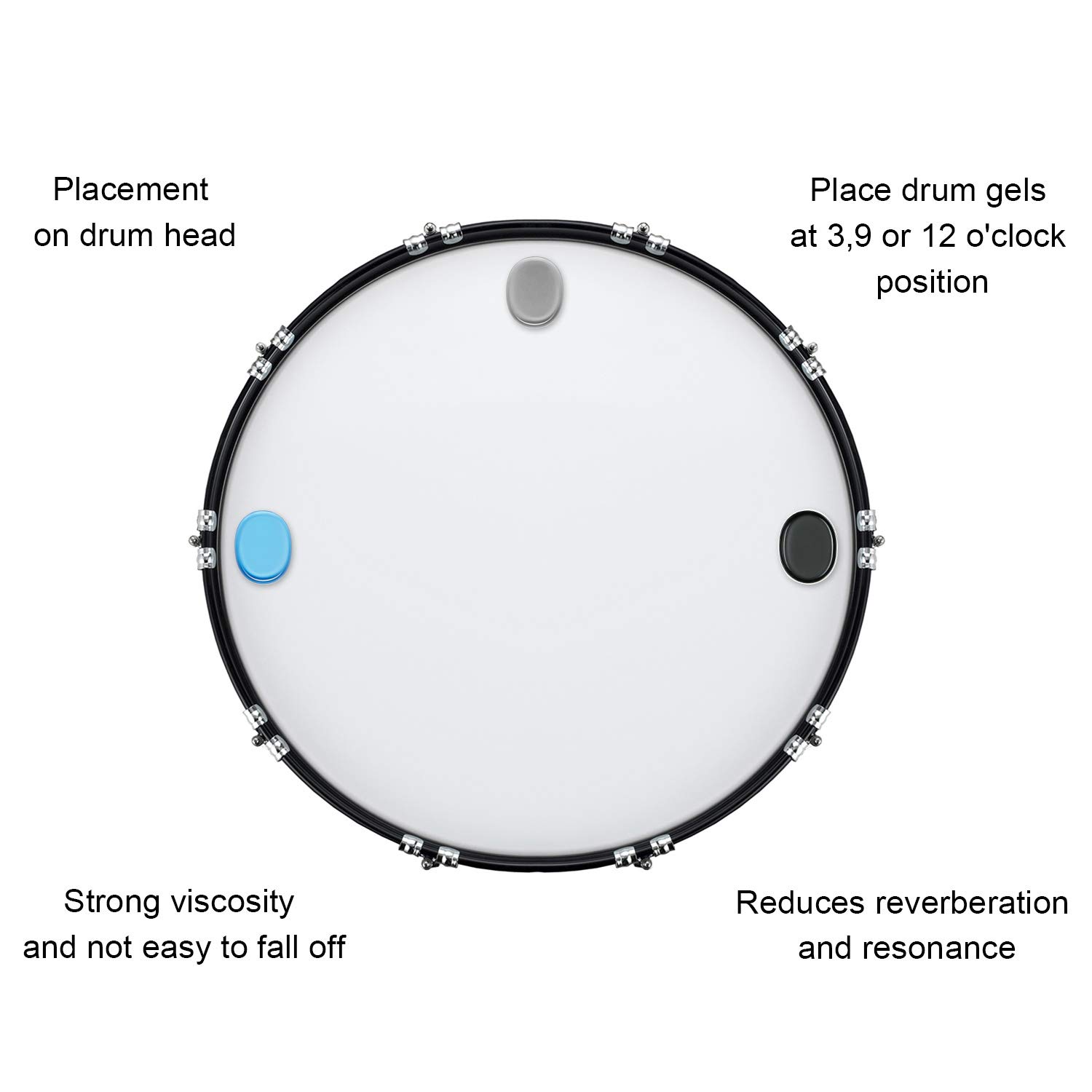 Drum Gel Drum Dampeners Pads Silicone Drum Silencers Dampening Gels Drums Non-toxic Soft Drum Dampeners for Drums Cymbals Tone Control