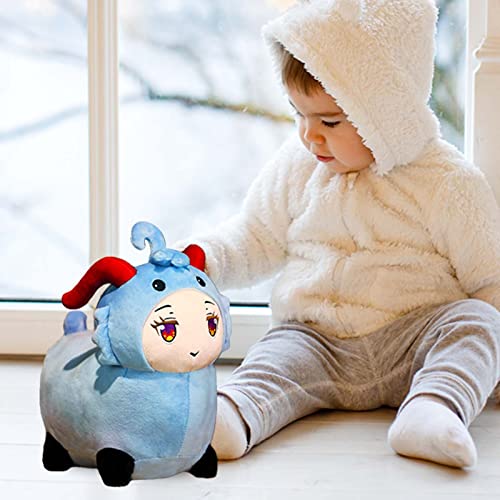 Ganyu Cocogoat Plush Toy Plushie Pillow Ganyu Sheep Stuffed Animals Toys Figures Hugging Sleeping Pillow for Kids 11.8" (Blue)