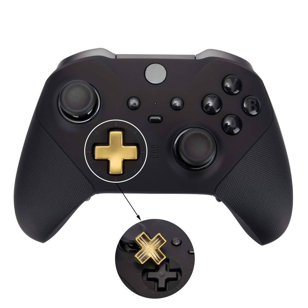 Elite Series 2 Controller Accessories, Metal Thumbsticks Replacement Parts for Xbox One Elite Series 2 Controller Model 1797, Metal Mod Swap Joysticks, Paddles, D-Pads, Adjustment Tool(Gold)