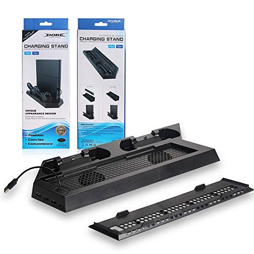 YICANG Vertical Stand with Cooling Fan Controller Charging Station for PS4 /PS4 Slim