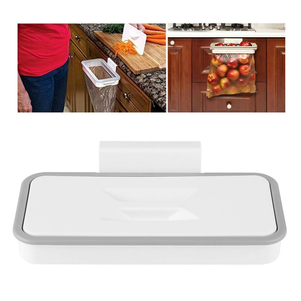 Garbage Bag Holder, Trash Bag Rack, Trash Can White No Installation Required Closet Cupboard Accessory for Home Kitchen, Bathroom, Garage, Camping