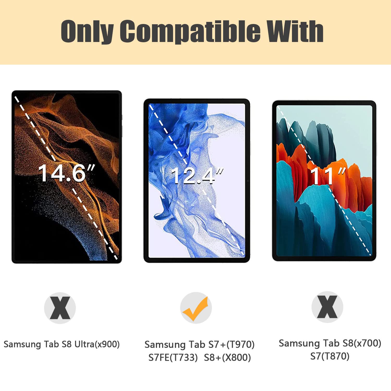 E NET-CASE Case for Samsung Galaxy Tab S8 Plus/S7 Plus with S-Pen Box (SM-X800/T970), Vertical Standing Case with Auto Wake/Sleep Feature Origami Cover for Tab Galaxy 12.4 Tablet (Gray)