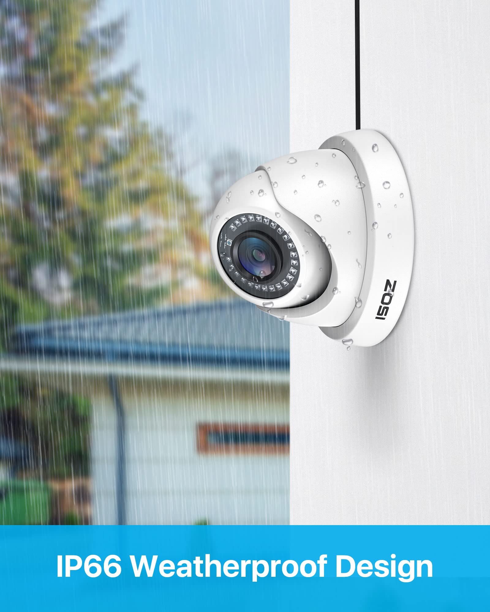 ZOSI 1080P 8CH Home Security Camera System, H.265+ 8 Channel 5MP Lite HD-TVI DVR Recorder and 8pcs 2MP 1920TVL Weatherproof CCTV Dome Cameras Indoor Outdoor, 80ft Night Vision, Remote Access