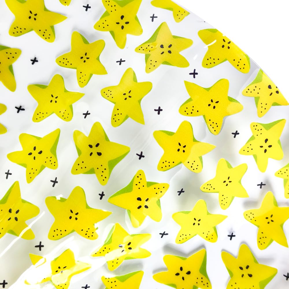 ONEART | Mixed Fruit Pattern PVC Roll 12" x 48" Transparent Fruit Series Vinyl Leather Fabric for Earrings, Bags, Keychains