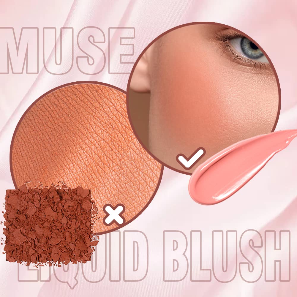 Face Blush Make-Up Pigmented Natural-looking Liquid Cheek Blusher Cream Gel, Long Lasting, Lightweight, Blendable, Cruelty Free Sace Lady Women Makeup, 0.14Fl Oz (CUP CAKE)