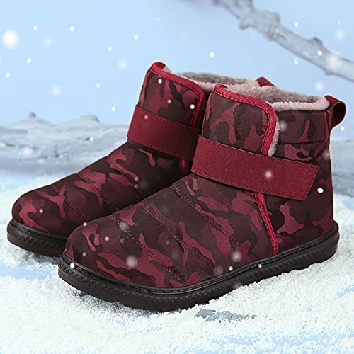 FASDNENDYS Bootie Outdoor Ankle Boys Shoes Short Boots for Mens Shoes Lovers Winter Snow Boots Men Size 14 Red