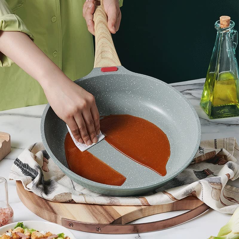 DHTDVD Medical Stone Pan Nonstick Pan Steak Frying Pan Pancake Pan Household Frying Pan with Lid
