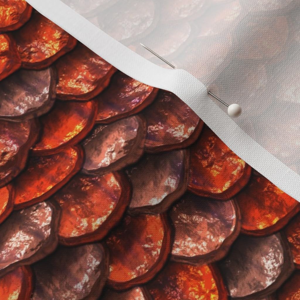 Spoonflower Fabric - Mermaid Scales Orange Fish Scale Skin Tail Printed on Petal Signature Cotton Fabric by The Yard - Sewing Quilting Apparel Crafts Decor