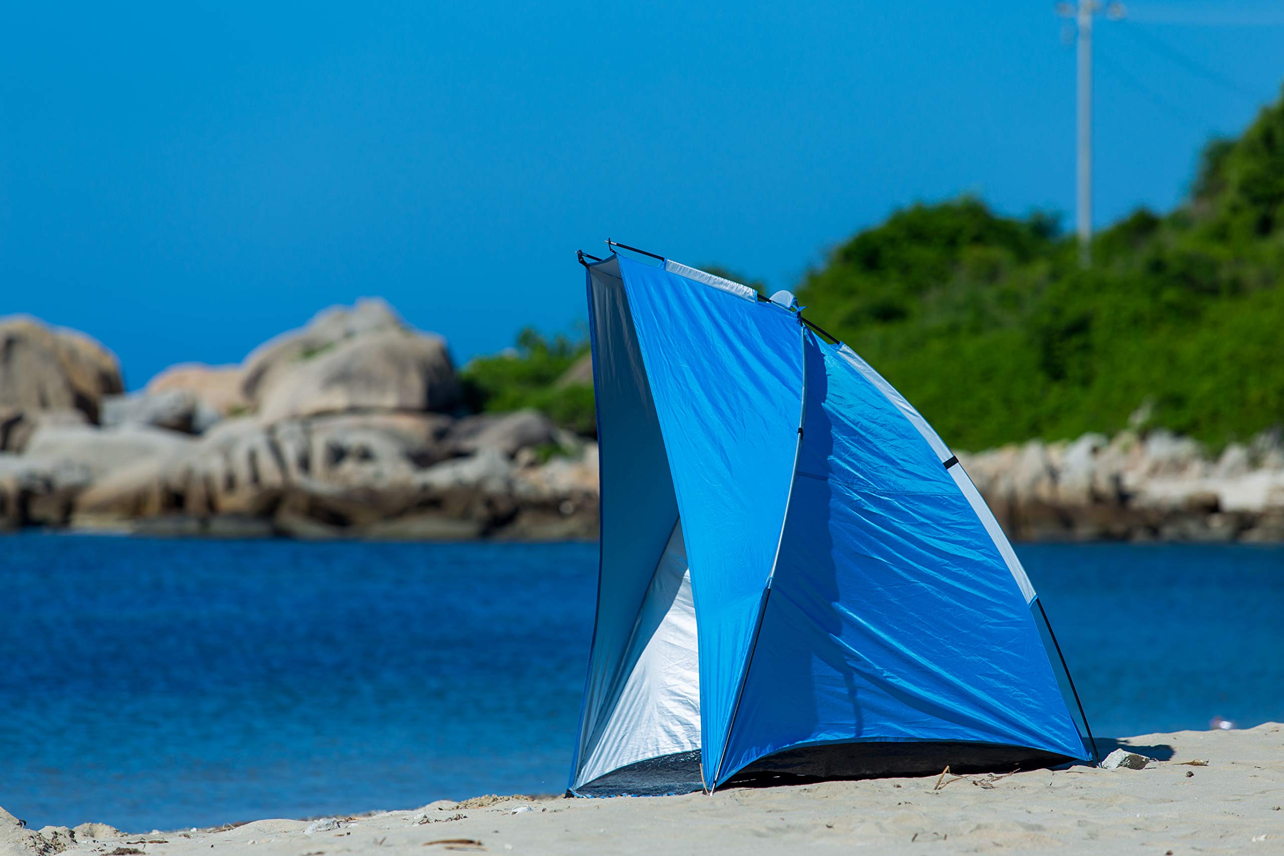 Extra Large Beach Cabana Tent Sun Shelter Sunshade Outdoor Portable UPF 50+, 94.5" L x 47.2" W x 55" H,Light Blue (Blue)