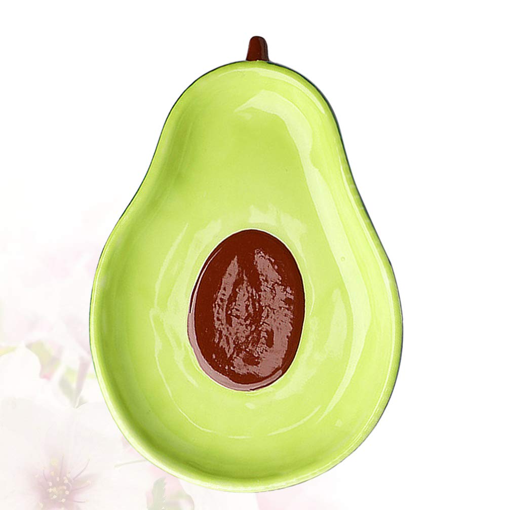 Garneck Ceramic Avocado Shaped Shaped Serving Plate Ceramic Sauce Dish Dip Bowls for Fruits Salads Dessert Appetizers