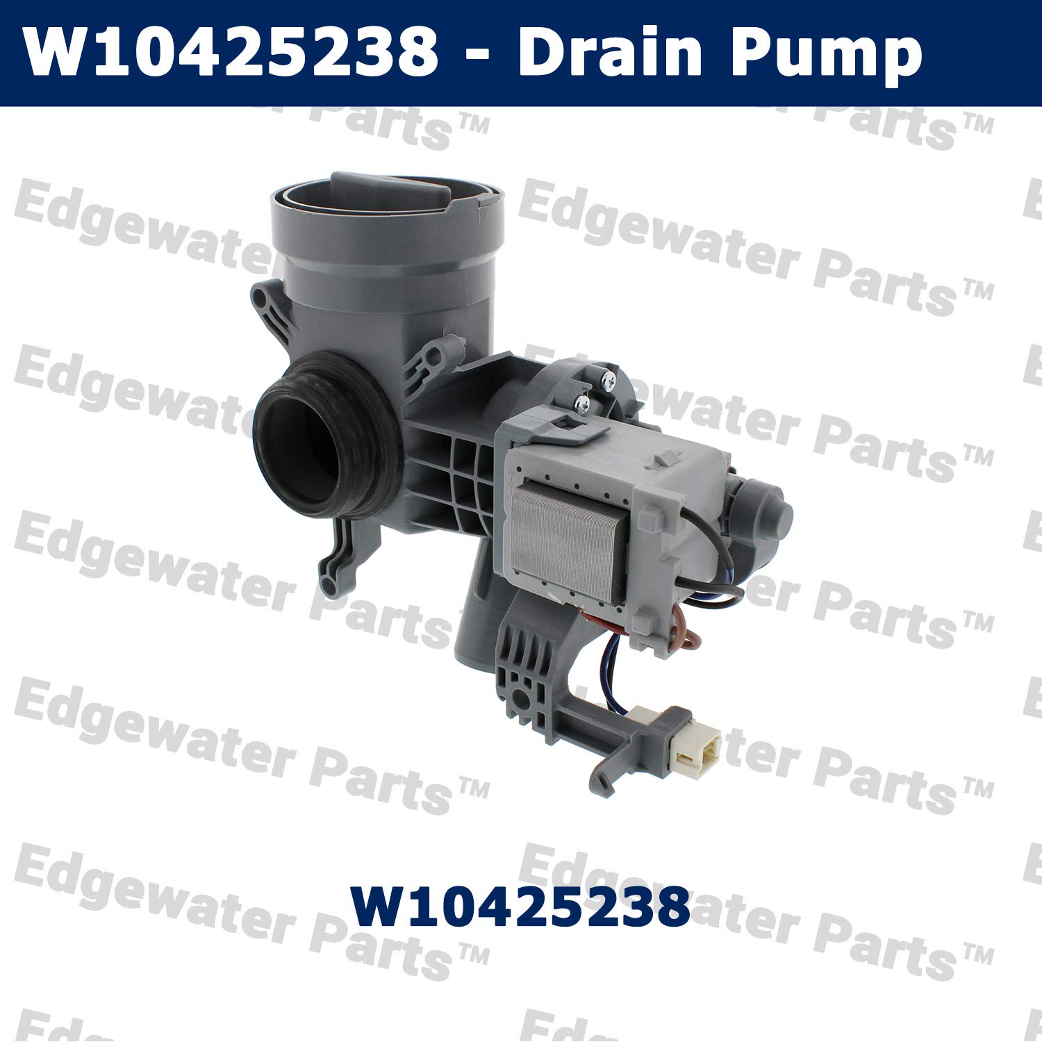 Drain Pump W10425238, AP6023357, PS11756700, W10605427 Washing Machine Drain Pump Compatible with Whirlpool, Amana, and Crosley (Fits Models: 7MW, NFW, WFW, CFW And More)