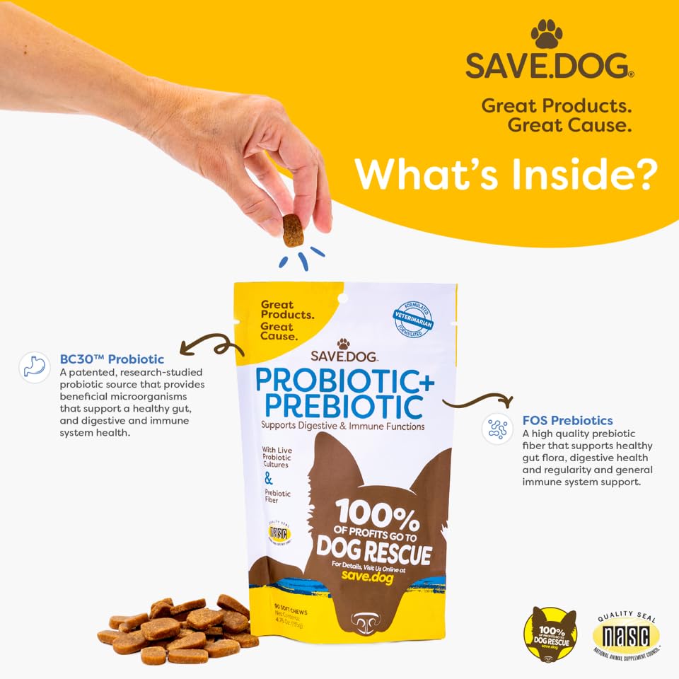 SAVE.DOG Chewable Probiotics & Multivitamin for Dogs Bundle