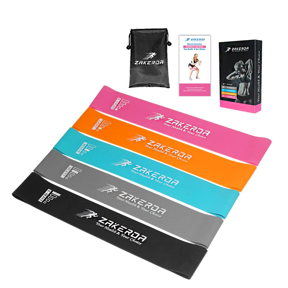 Fitness Loop Resistance Bands for Working Out(Set of 5), Exercise Workout Bands for Women Exercise Butt/Legs/Arm, Yoga & Pilates & Strength Training Exercise Equipment.
