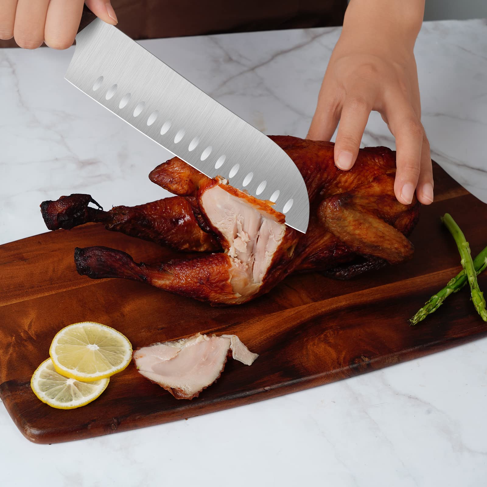 Knife Set,15-Piece Chef Kitchen Knife Set with Block Wooden, Knife Block Set with High carbon stainless steel