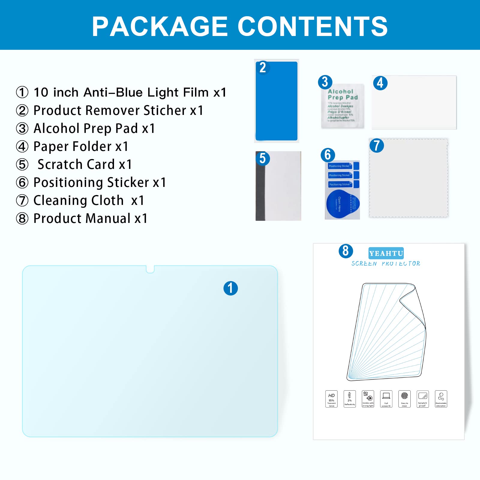 YEAHTU Fire HD 10 Screen Protector, Blue Light Blocking Filter for New 10.1" Fire HD 10 Tablet/Fire HD 10 Kids/Fire HD 10 Kids Pro/Fire HD 10 Plus (11th Gen, Released 2021)