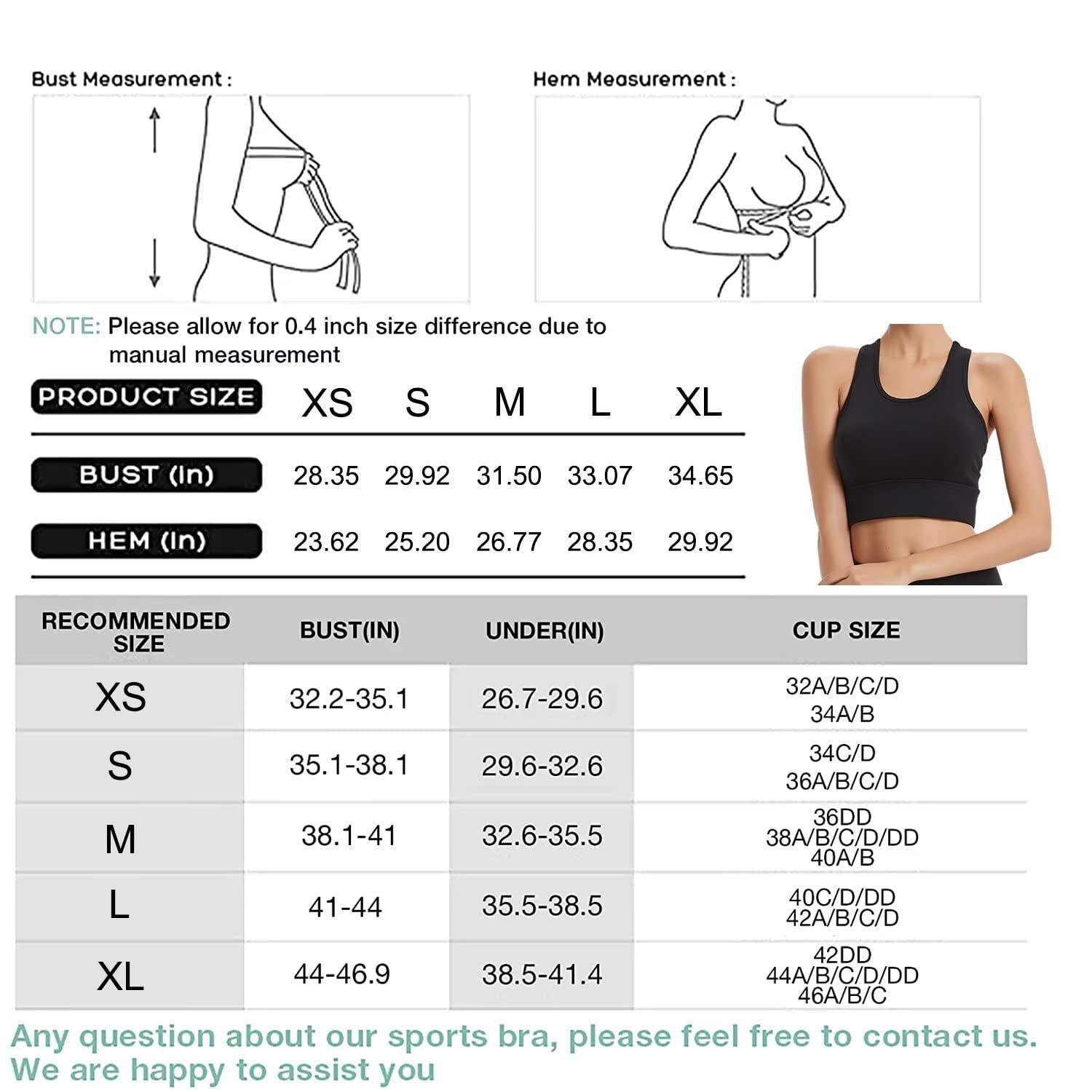 GruDawu Sports Bras for Women High Impact Medium Support Padded Seamless Comfortable Yoga Bra with Removable Cups WX2021-Black-XL