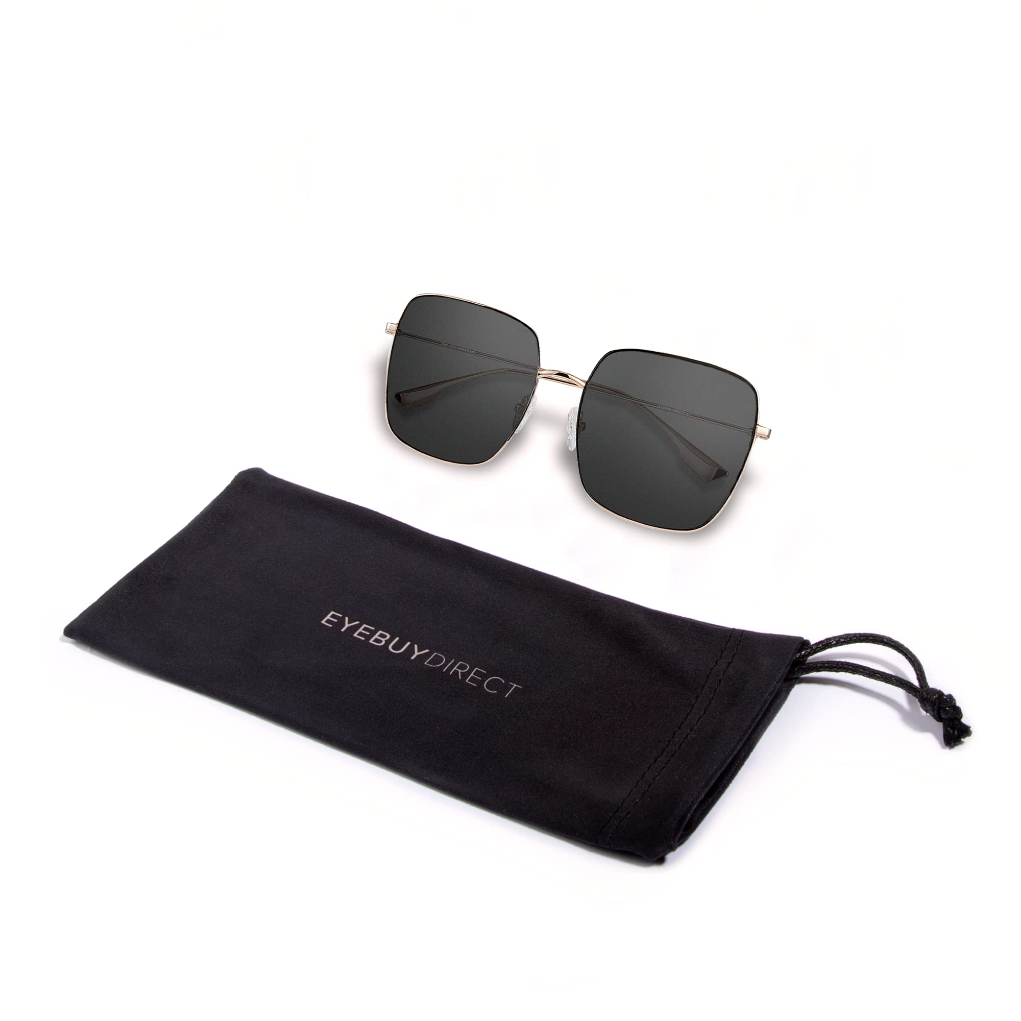 EYEBUYDIRECT Square Oversized Sunglasses, Scratch-Resistant Sunglasses for Women and Men with UV Protection, Non-Polarized, Bora Bora - Extra Large