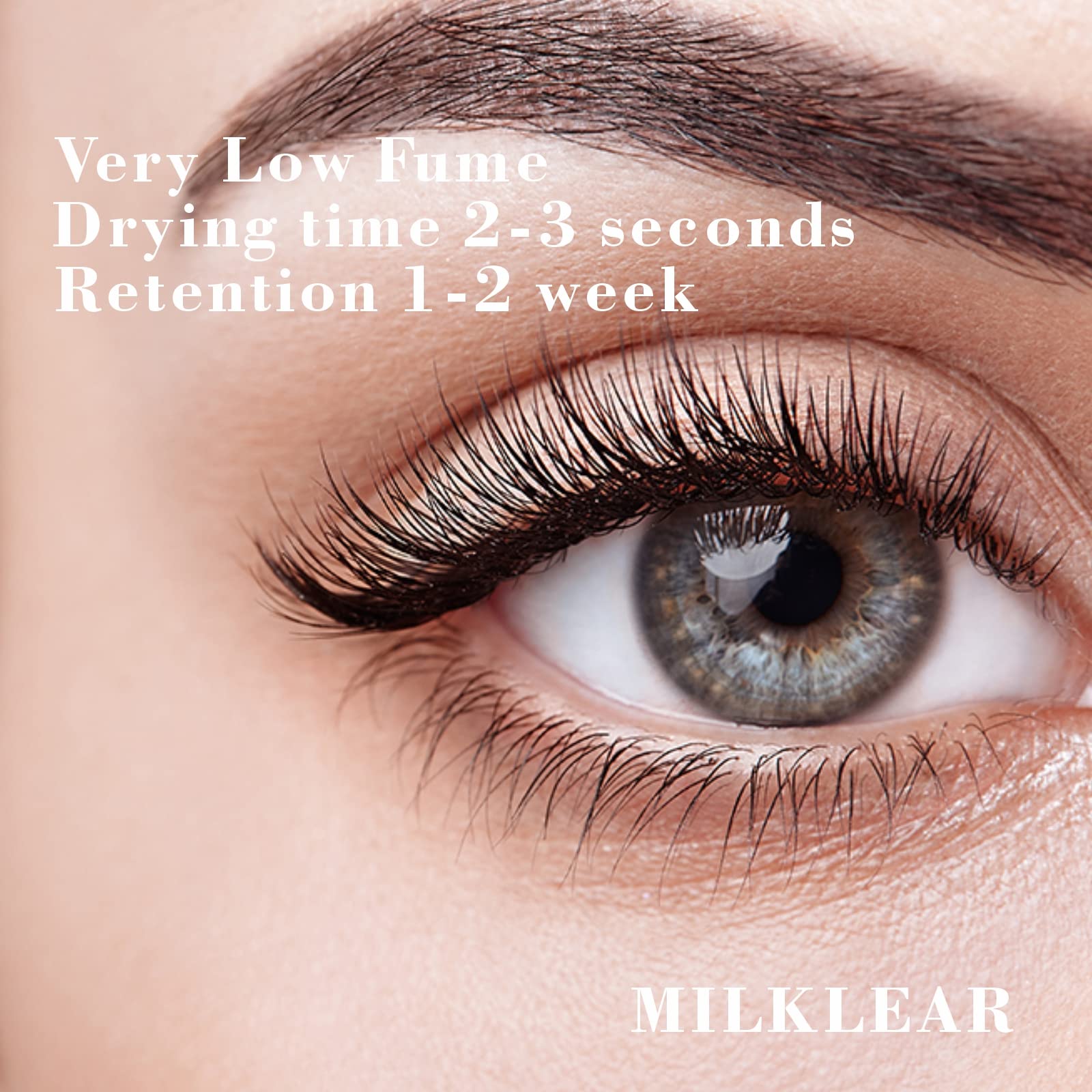 Extra Strong Cluster Lash Glue Lash Extension Glue Sensitive Eyes Long Lasting 3 Weeks Self Application or Professional Use No Fume No Irritation Latex Free 3s Drying Time