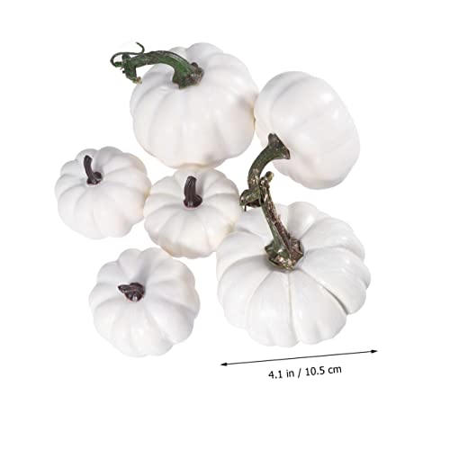 Garneck 18 Pcs Home Decor White Pumpkin DIY Pumpkin Simulation Pumpkin Mold Fake Pumpkin Dining Table