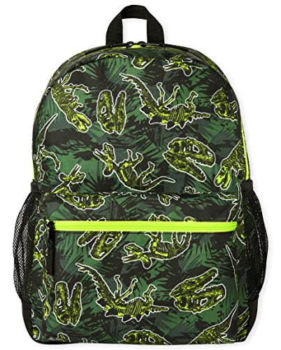 The Children's Place Kids' Preschool Elementary Backpack for Boys Girl, Green Dino, NO_Size