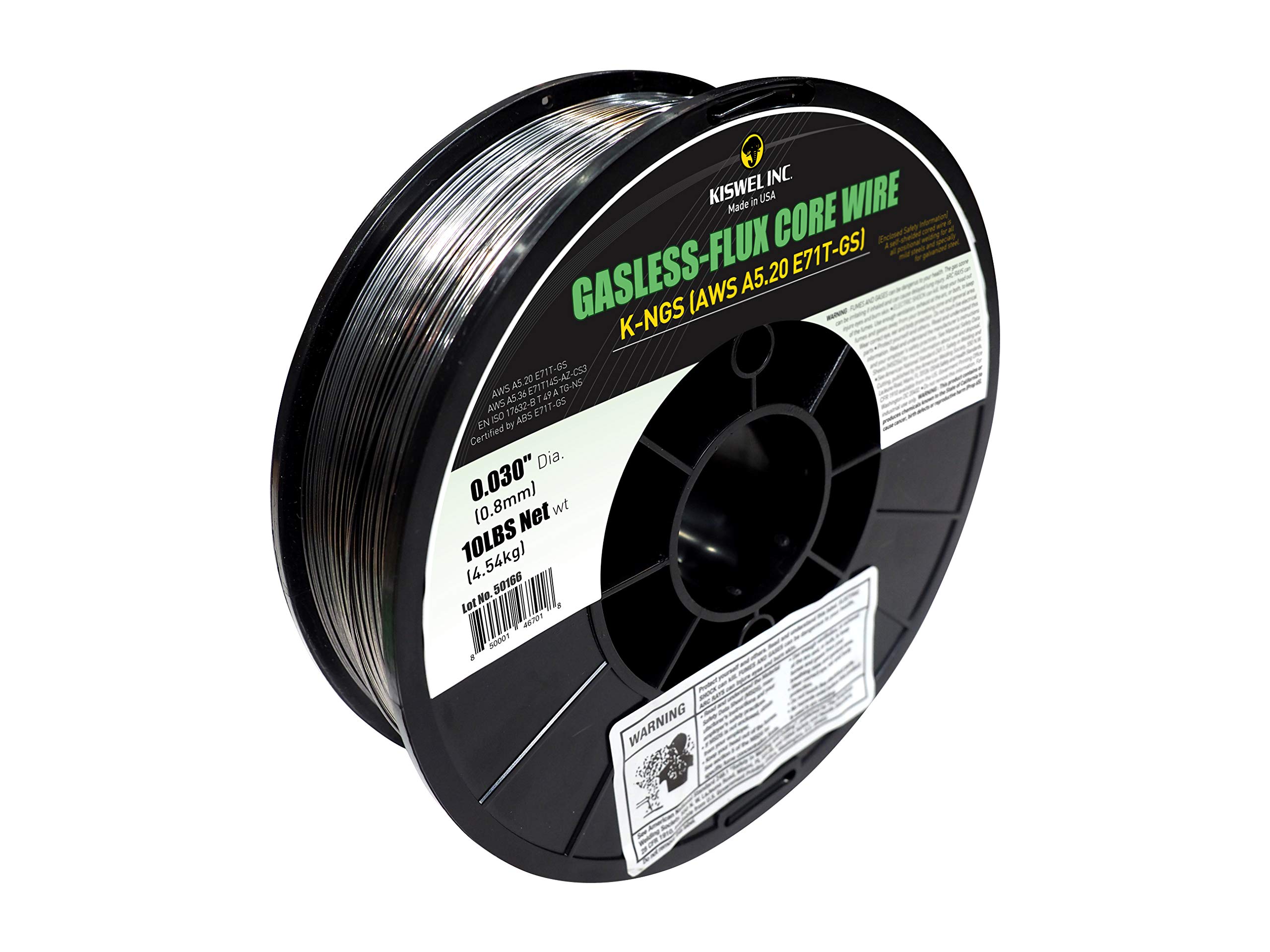 Kiswel USA K-NGS E-71TGS 0.030in. Dia 10lb. Gasless-Flux Core Wire Welding wire Made in USA