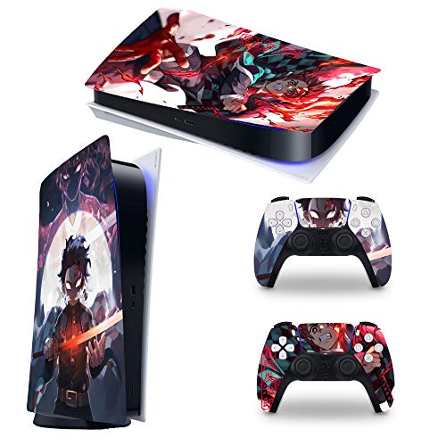 Evil 's Slayer PS5 Digital Edition Whole Body Vinyl Skin Sticker Decal Cover for Playstation 5 Digital Edition System Console and Controllers