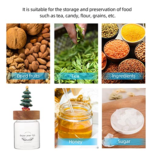 Garneck 2 Pcs Glass Storage Jar Food Storage Jars Candy Jars with Lids Containers for Food Clear Jars Cereal Container Bling Decor Sealed Container Fruit Container Snack Bowl Bulk Resin