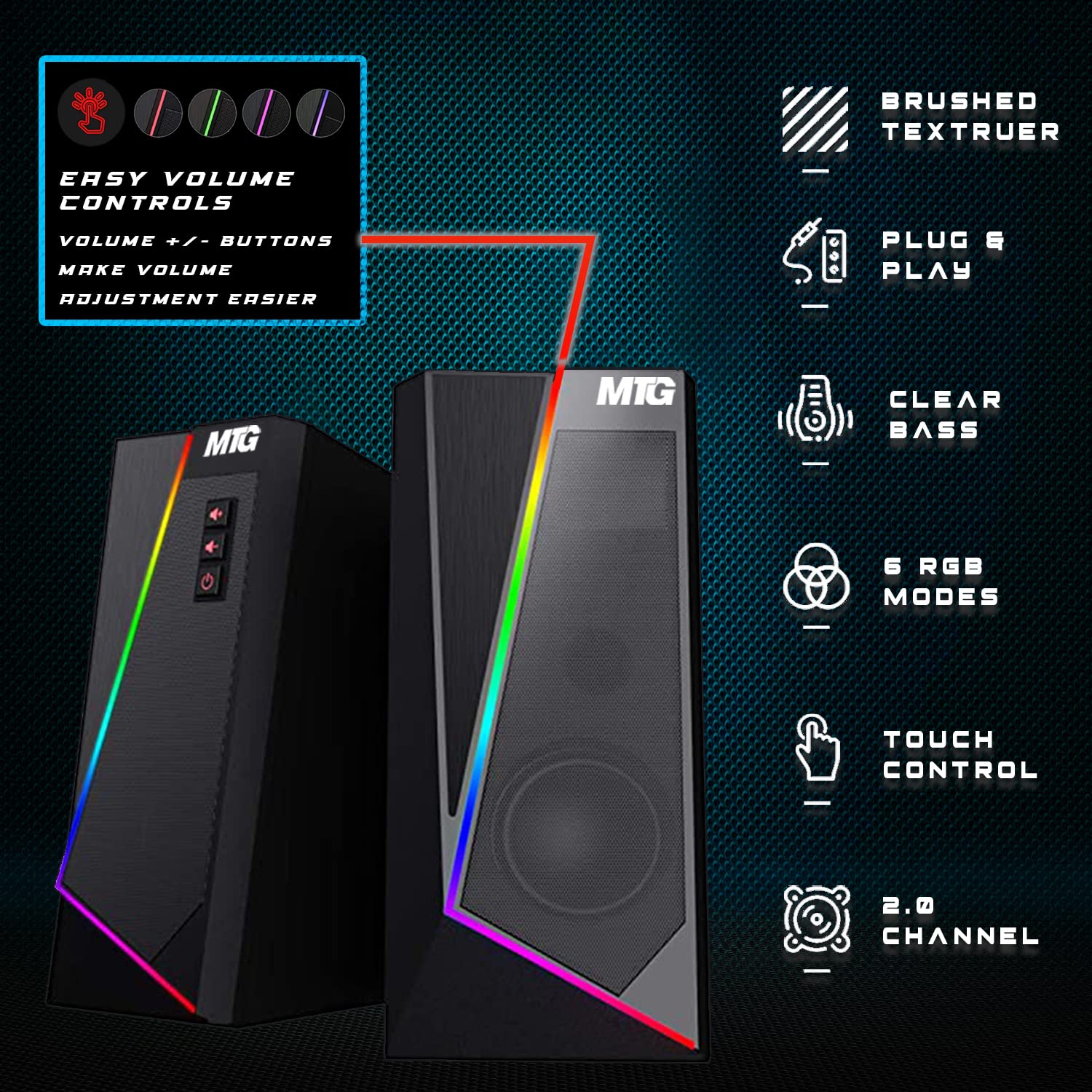 Gaming Desktop PC, Intel Core i5 6th Gen, TechMagnet Zeus, AMD RX 550 Graphics, 32GB RAM, 512GB SSD + 1TB HDD, MTG 27 Inch Dual Monitor, RGB Keyboard Mouse, Speaker, Webcam, Win 10 Pro (Renewed)