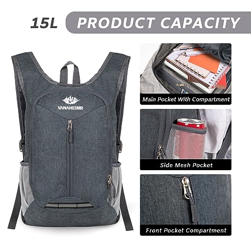 Prpeko 15L Small Lightweight Hiking Backpack ,Hiking Daypack Women,Foldable Hiking Backpack with A Water Bottle Holder.