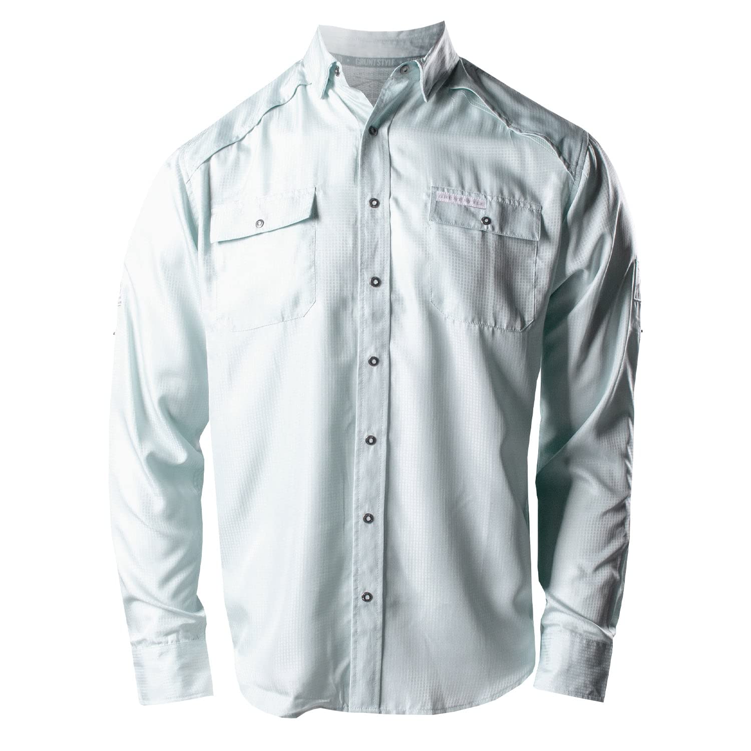 Grunt Style Fishing Shirt Long Sleeve Button Down (Black, Medium)