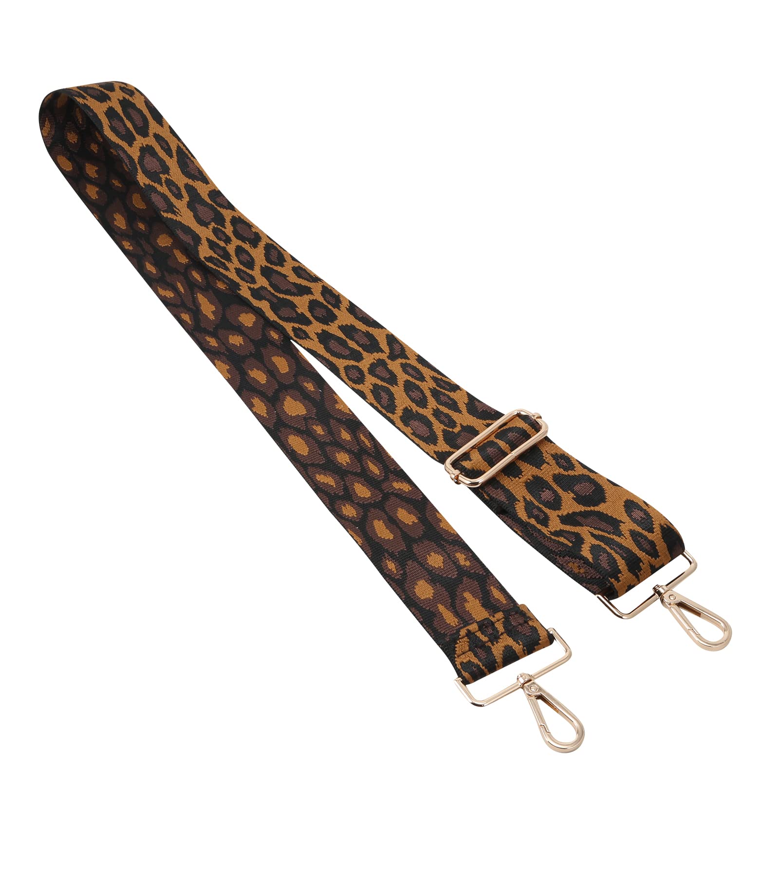 GINJKGO Purse Strap Replacement Crossbody - Wide Bag Strap for Purses, Adjustable Shoulder Strap for Women Guitar Style for Handbag Leopard Pattern 2 inches