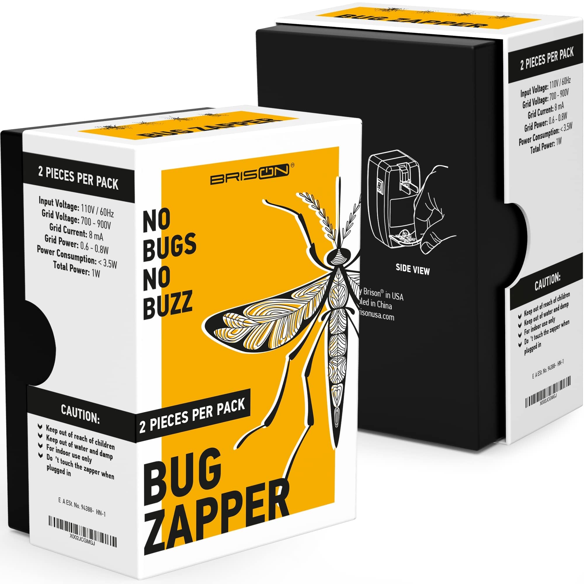 Indoor Bug Zapper Fly Zapper Mosquitos Zapper - Electric Portable Plug in Home Insects Zapper for removes Insects Mosquitos Files Bugs Gnats Moths - White
