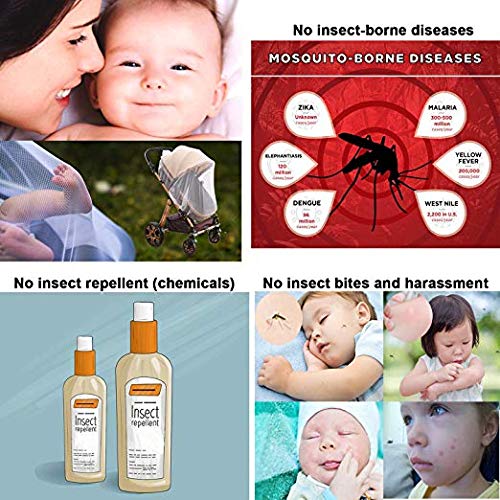 Diagtree 2 Pack Baby Mosquito Net for Strollers, Pack'n'Plays, Car Seat & Bassinets, Playpens & Cribs (2 Pack) (L)