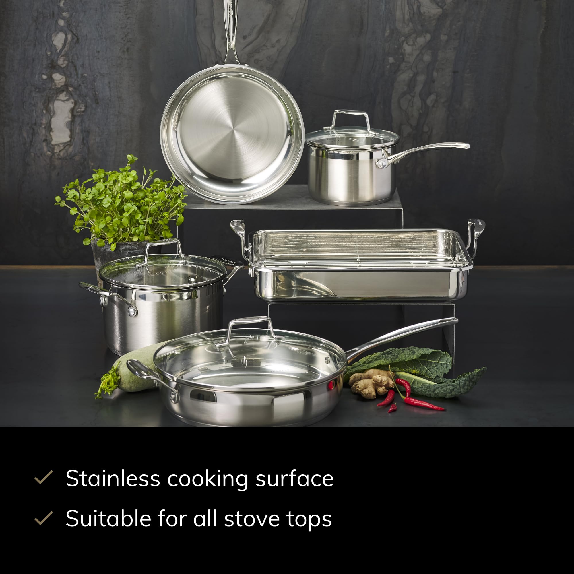 Scanpan Impact 8” Fry Pan - Made of Durable 18/10 Stainless Steel - Dishwasher & Oven Safe