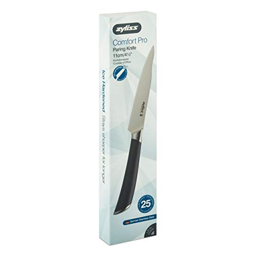 Zyliss E920273 Comfort Pro Paring Knife | 11 cm/4.5 Inch | German Stainless Steel | Black Handle | Professional Kitchen Knife/Vegetable Knife | Dishwasher Safe | 25 Year Guarantee