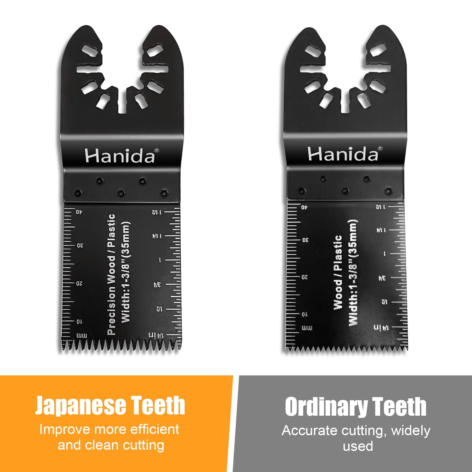 Hanida 24PCS Metal Wood Oscillating Multitool Blades Quick Release Oscillating Saw Blades Universal Multi Tool Blades Set Fit for Porter Cable Rockwell Ridgid Ryobi Milwaukee Dewalt Makita Bosch Fein…