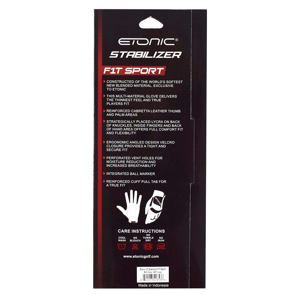 Etonic Golf MRH Stabilizer F1T Sport Glove (Closeout) White Medium