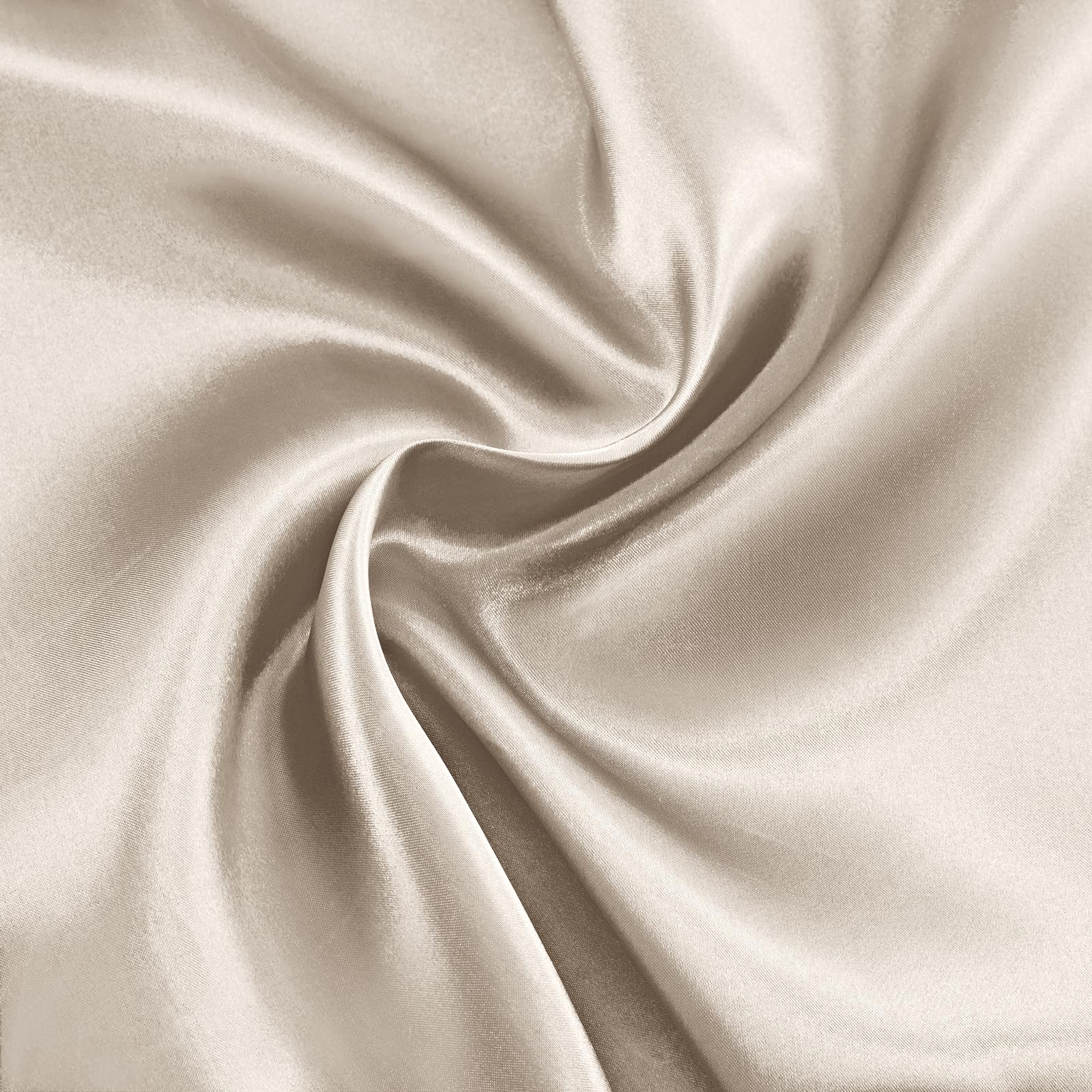 RUDONG M Beige Satin Fabric by The Yard, 1 Yard x 60 Inch Wide Silky Charmeuse Satin Fabric, Soft Satin Fabric for Wedding Decorations, Bridal Dress, Sewing, Accessories, DIY Crafts