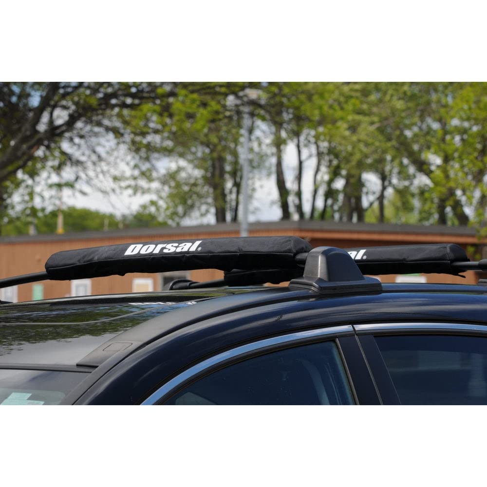 Dorsal Aero Roof Rack Pads for Factory and Wide Crossbars - Pack of 2 for Surfboards Kayaks Sups Snowboards Polyester 34" Inch Black