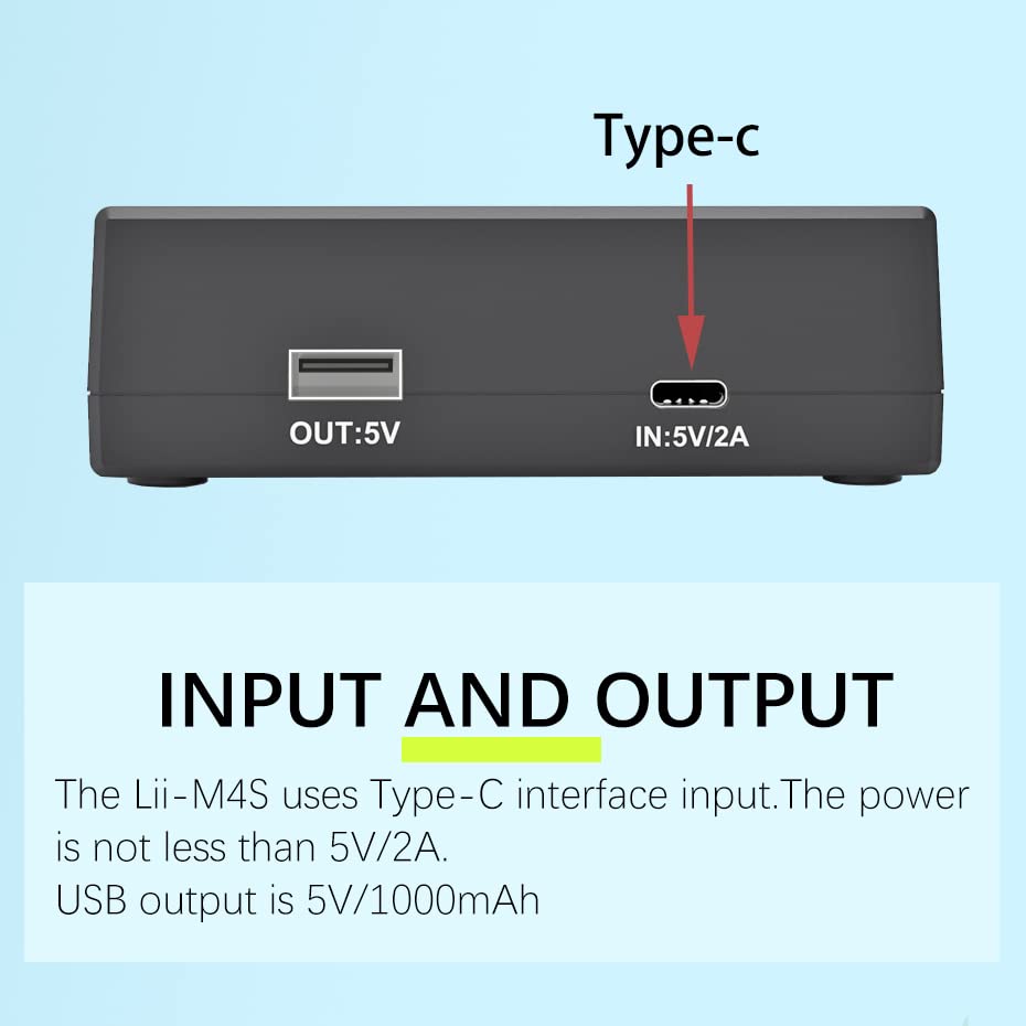 LiitoKala Lii-M4S 18650 Battery Charger Smart Universal Charger LCD Display for 26700 18650 26650 21700 AA Touch Button LCD Display Test The Battery Capacity