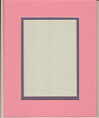 Pack of 5 11x14 Bubble Gum Pink & Purple Double Picture Mats Cut for 8x10 Pictures