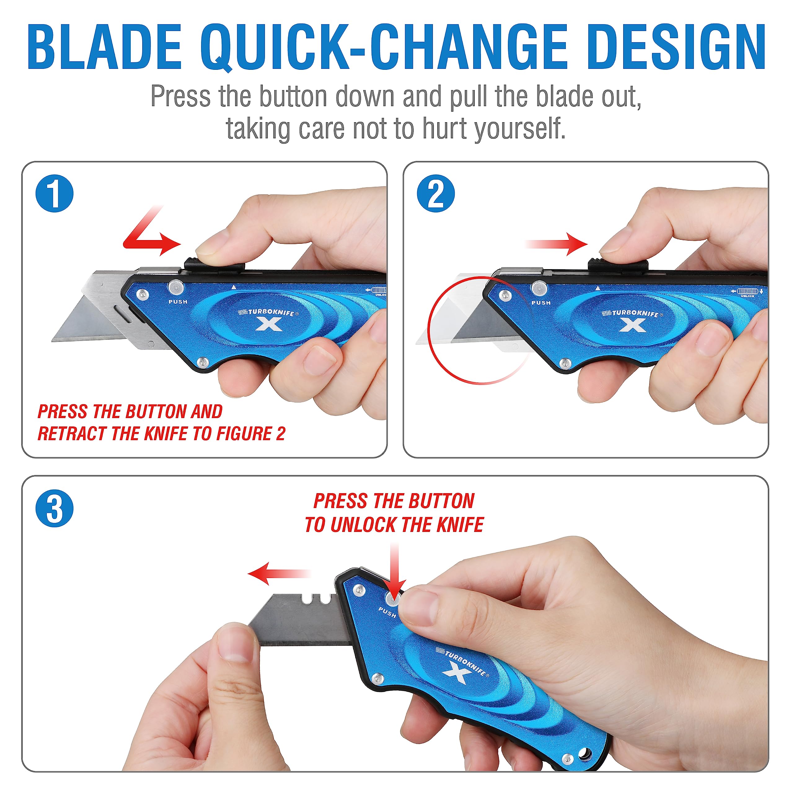 Olympia Tools Turboknife X Utility Knife 33-134, Blue