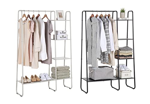 SunnyPoint Freestanding Clothes Garment and Accessories, Organizer Closet Rack (BLK)