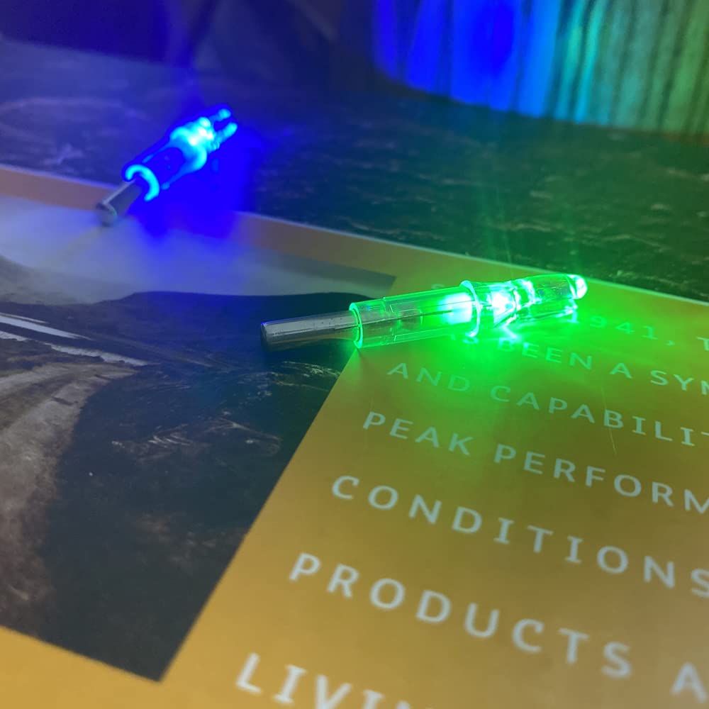 Ellen Archery 12PCS/lot LED Arrow Nock Light Arrow Nock Hunting Arrow Nocks Lighted Led Arrow Nock Tail (6pcs Green+6pcs Blue)