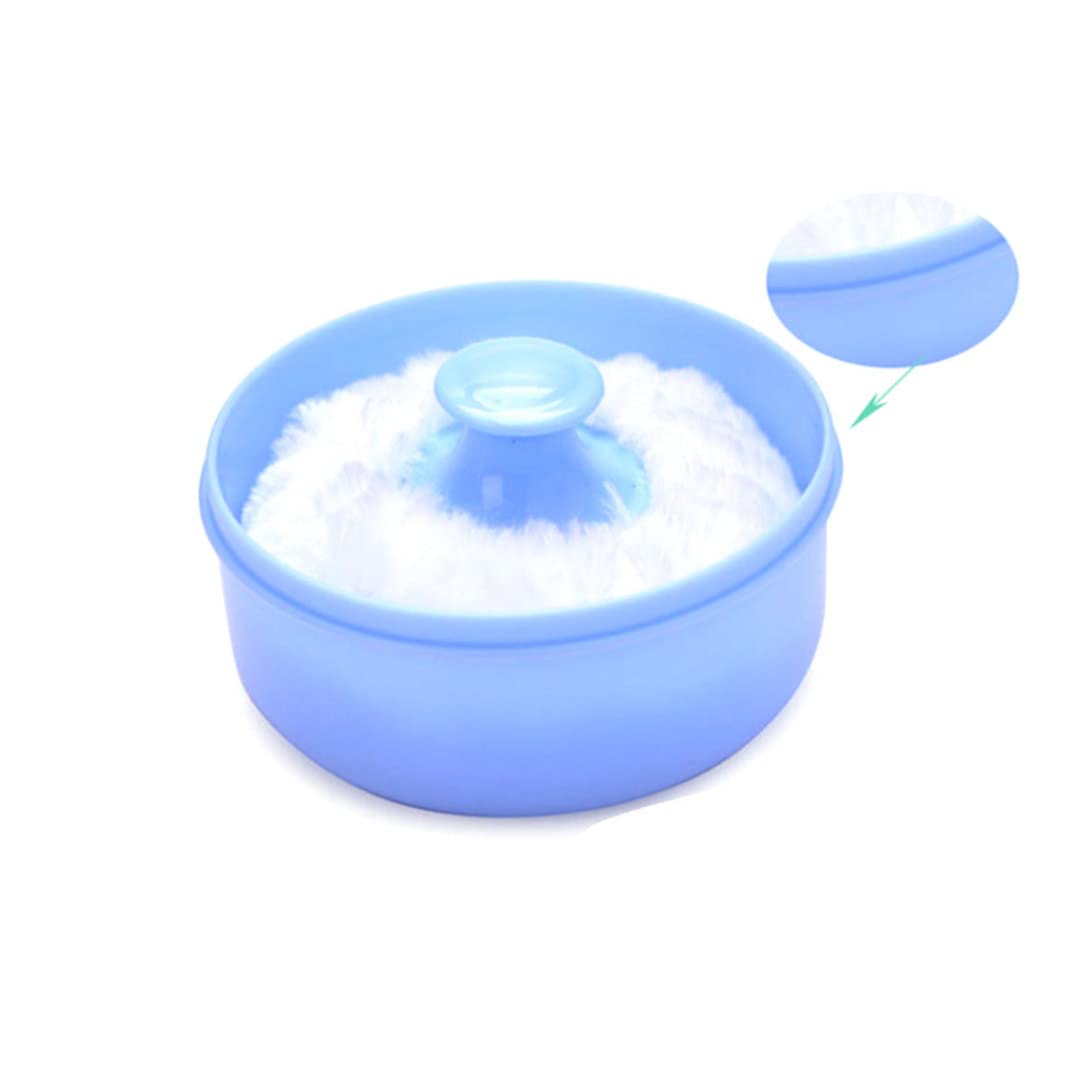 KUYYFDS Portable Kids Body Cosmetic Box Soft Baby Fluff Container Practical Makeup Puff Sponge Case Blue Powder Puffs