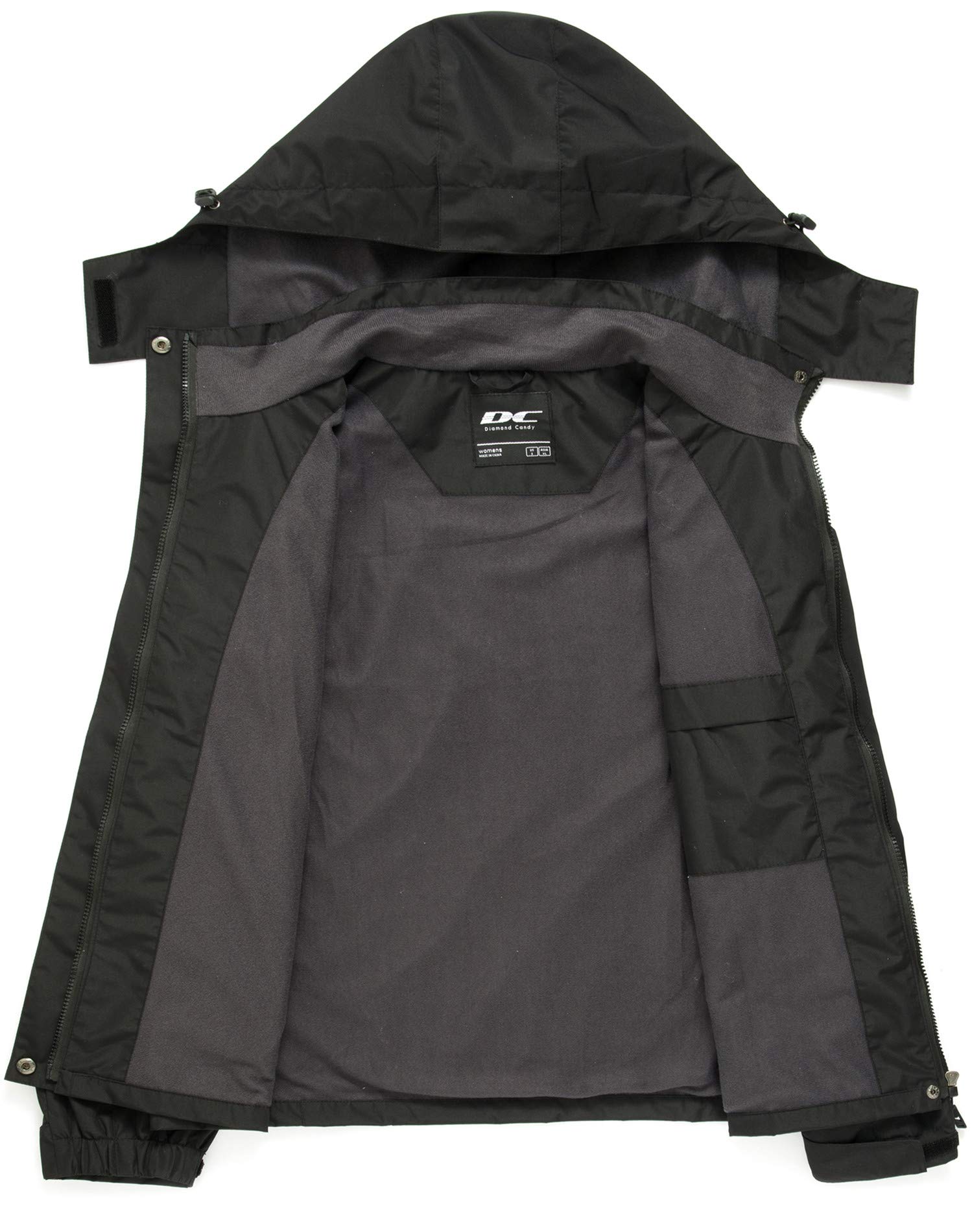 Diamond Candy Waterproof Rain Jacket Women Lightweight Outdoor Raincoat Hooded for Hiking skiing